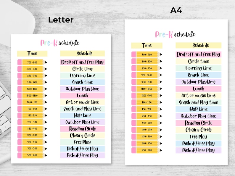 Editable Toddler Schedule Forms, Pre-k Daycare Schedule, Daily Routine ...
