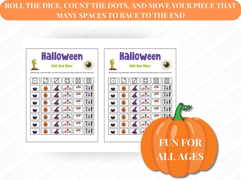 Halloween Dice Game Printable, Counting Game, Game Night, Icebreaker ...