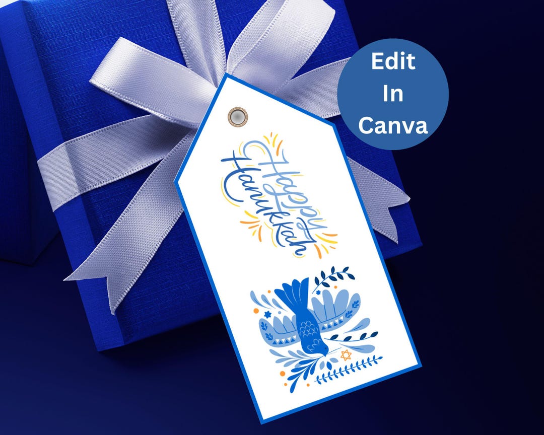 Editable Hanukkah Gift Tags, Happy Hanukkah Printable Gift Labels ...