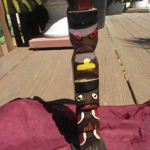 Miniature Kachina Doll, Mini Totem Pole, Vintage Kachina Pole Totem ...