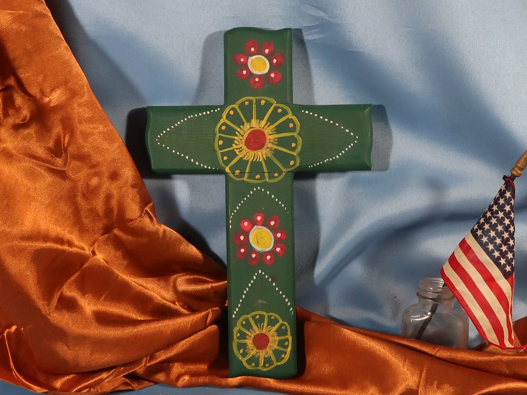 FOLK ART CRUCIFIX of Matches ,cross Crucifix,american Folk Art Cross ...