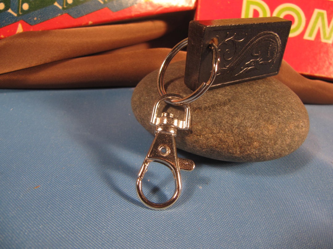 KEYCHAIN With DRAGON Domino Tile by HALSAM, Antique Wood Domino Tile ...