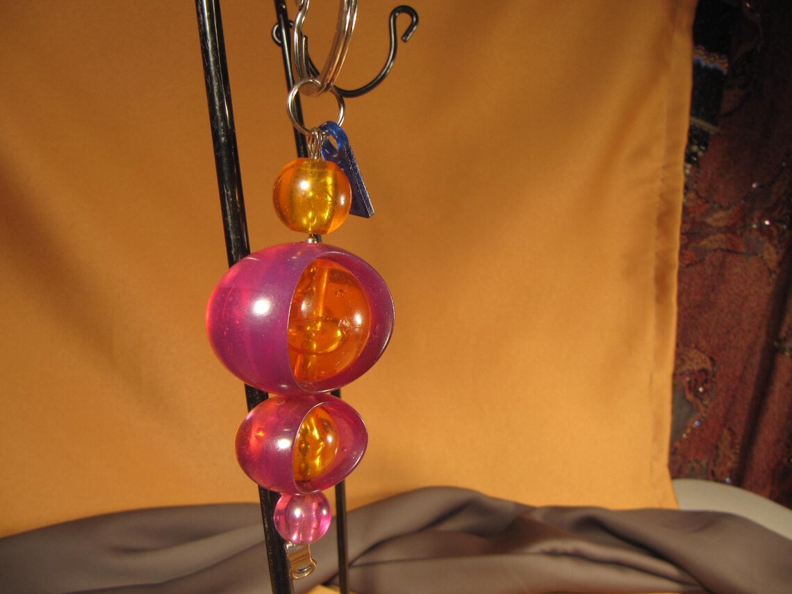 KOZIOL AMBER and PURPLE Key Chain Sculpture Germany Four Part | Etsy