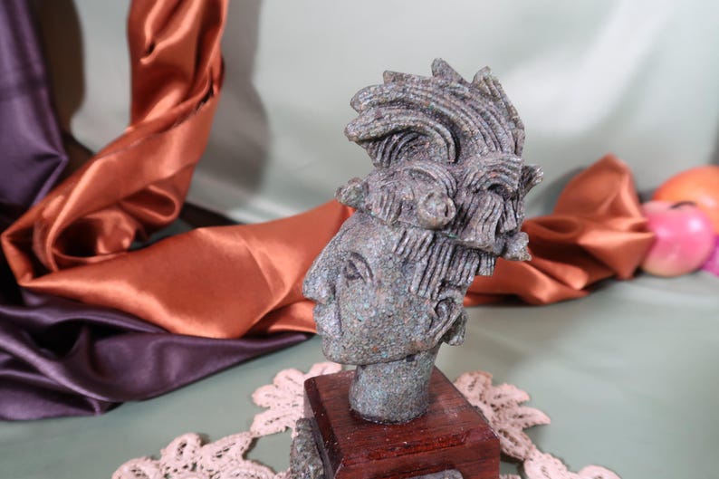 Cabeza De Palenque Mayan Aztec Head Bust, Vintage Reproduction - Etsy