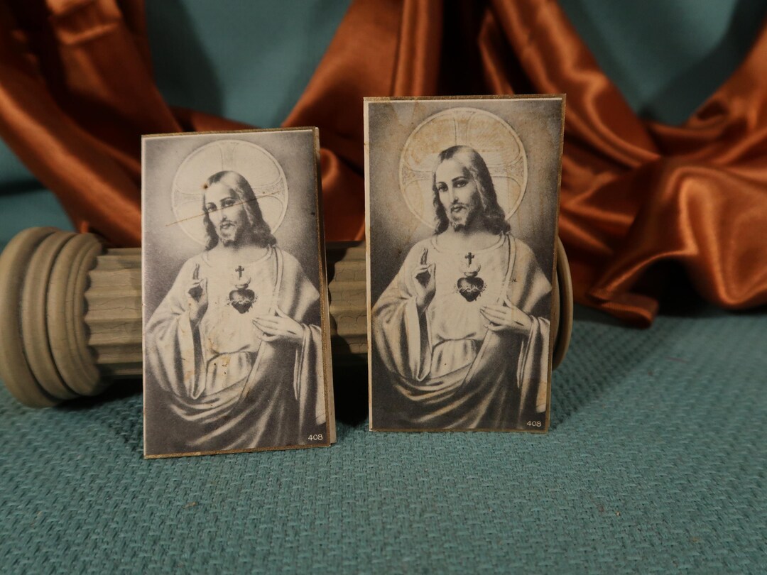 SACRED HEART of JESUS Blessed Mother Holy Remembrance Cards 1948 ...