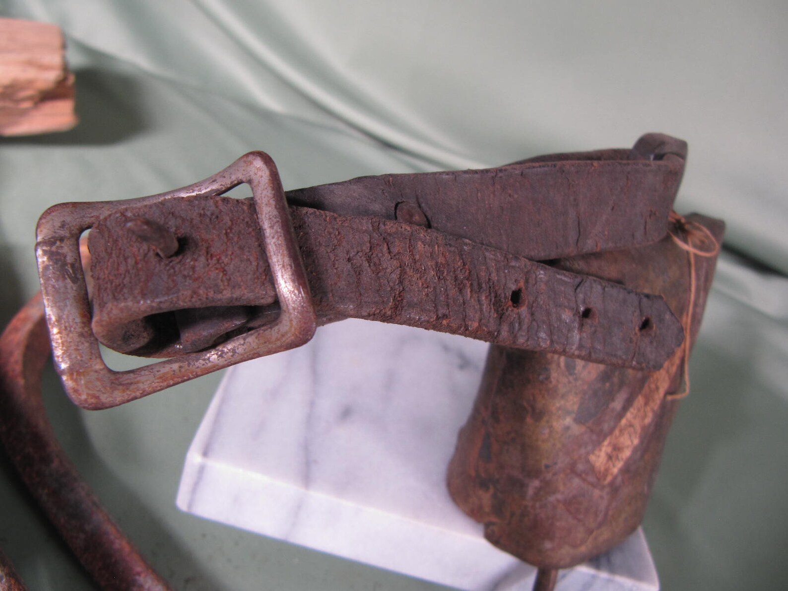 ANTIQUE COW BELL With Leather Strap Patina Cow Bell All - Etsy