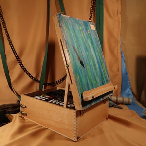 WOOD ARTIST Case,portable Artist Case and Palette,vintage Portable ...