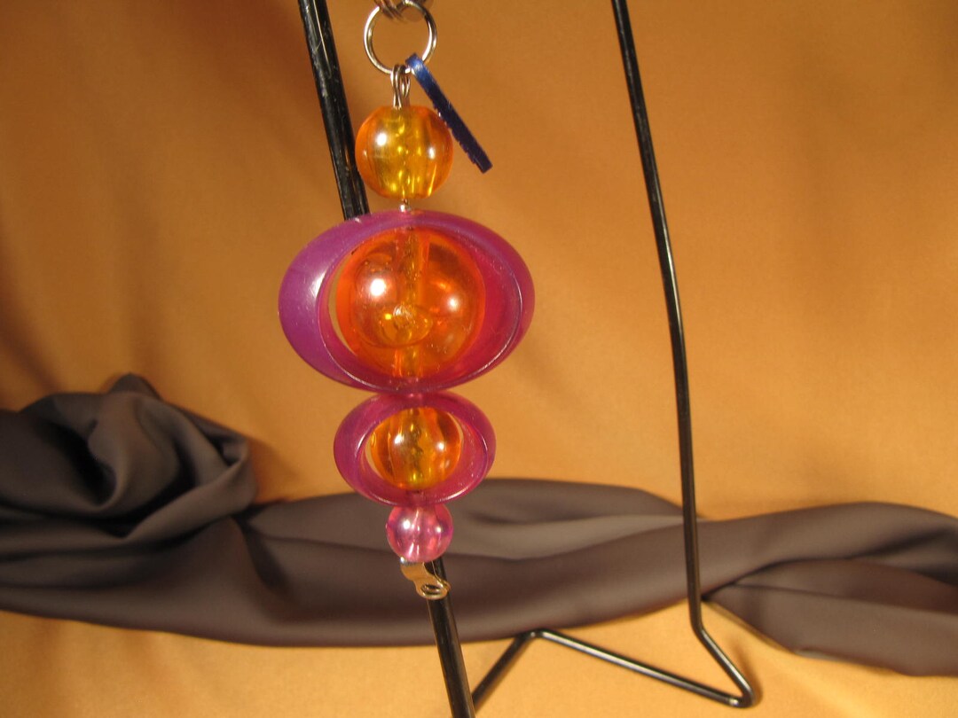 KOZIOL AMBER and PURPLE Key Chain Sculpture Germany, Four Part 1960 ...
