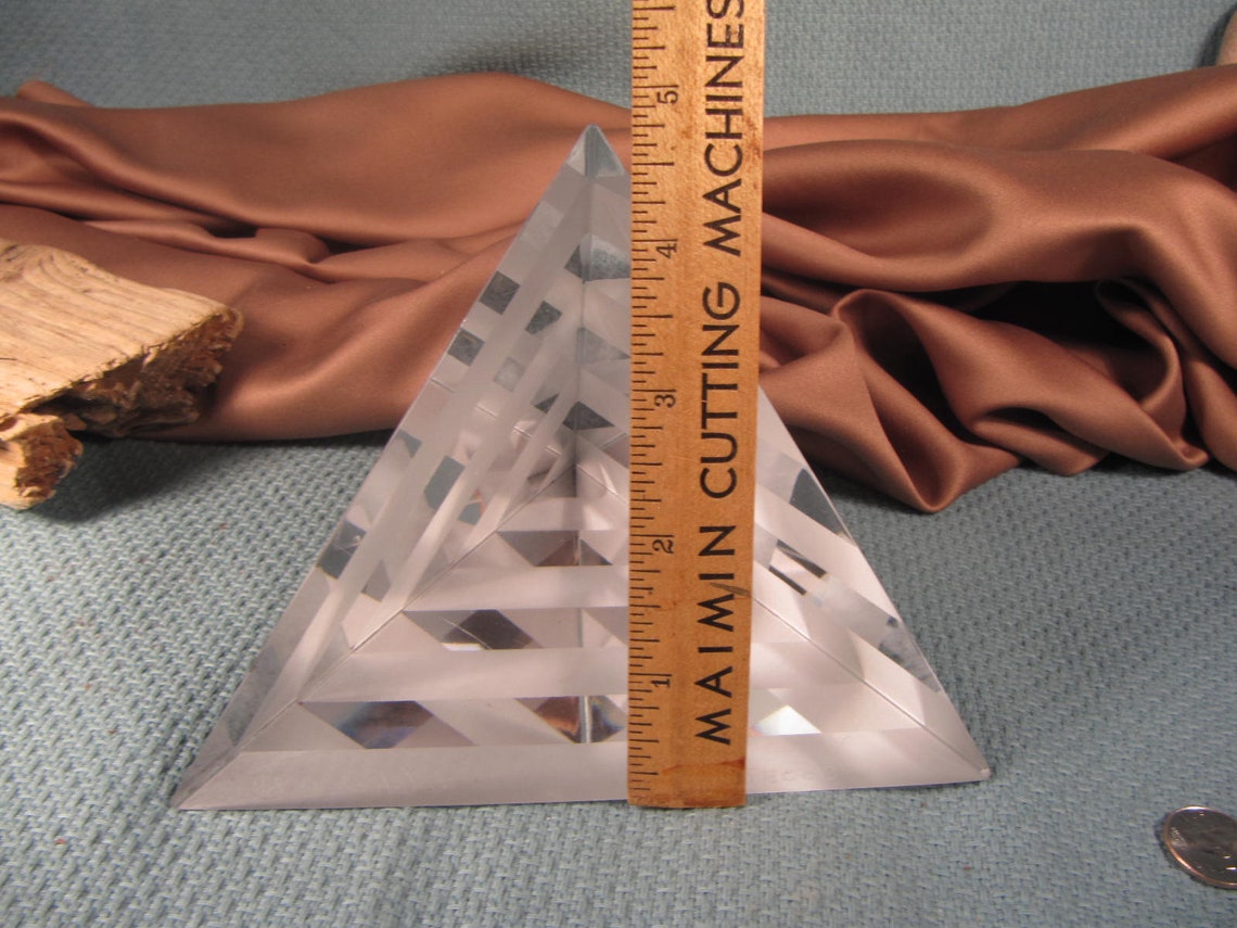 VAL SAINT LAMBERT Signed Glass Pyramid Solid Glass Pyramid by - Etsy
