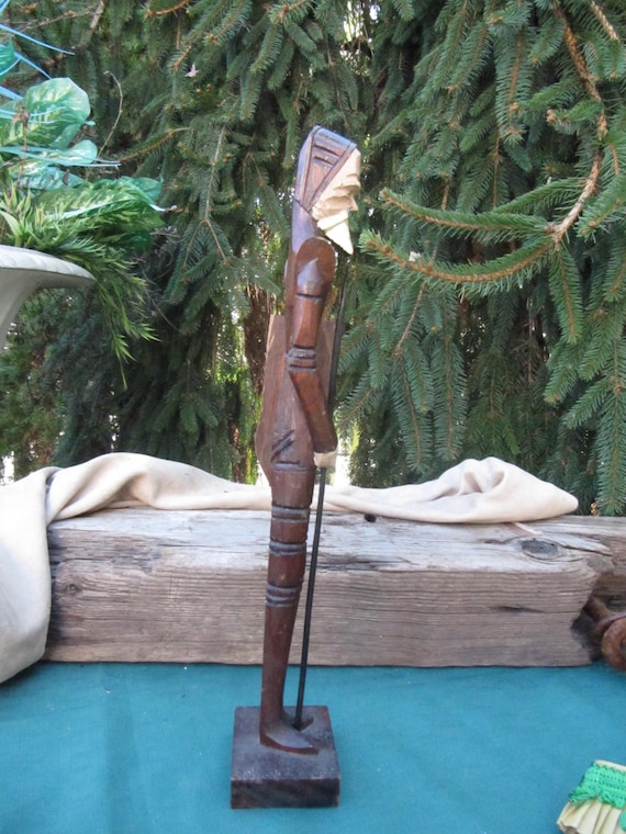 Hand Carved Vintage Male Portrait Don Quixote Wood Carving Spanish Folk ...