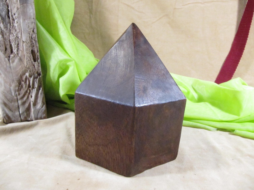 THAILAND HEXAGON SCULPTURE, Teak Wood Hexagon Table Top Figure Made in ...