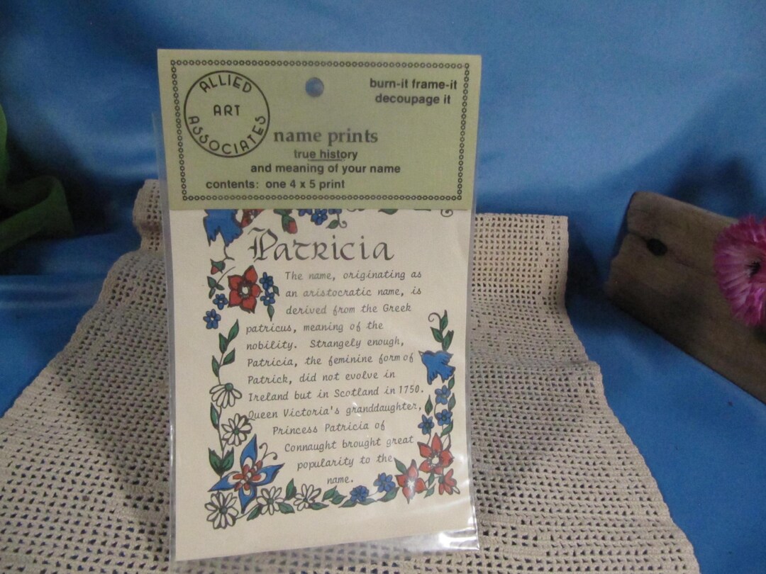 PATRICIA CALIGRAPHY NAME Print, History of the Name Patricia,new Old ...