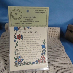 PATRICIA CALIGRAPHY NAME Print, History of the Name Patricia,new Old ...