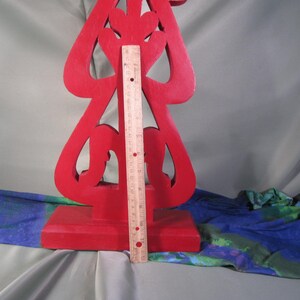 21 INCH CELTIC DESIGN Wood Sculpture, Red Wood One of a Kind Tree Like ...