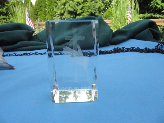 GOD BLESS GLASS Paperweightpraying Hands of Clear Solid Glass - Etsy