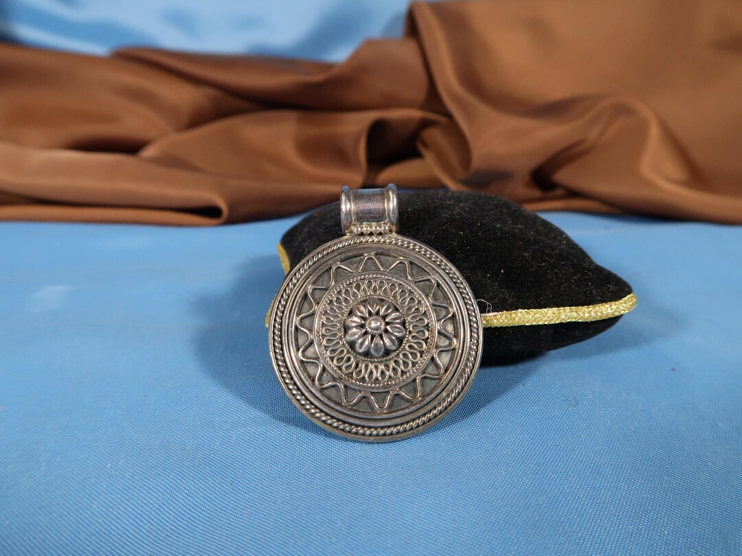 SILVER PENDANT INDIA 925 Silver, Flower of Life Large Sterling Silver ...