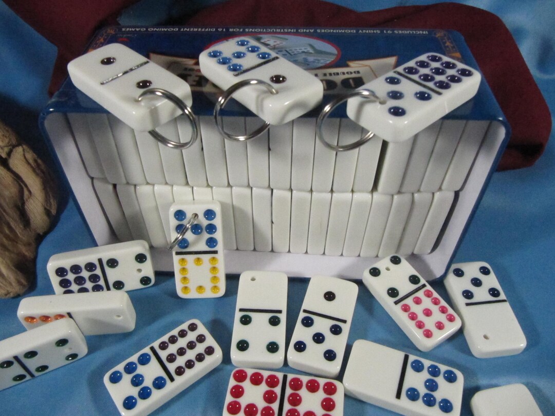 KEY RING With VINTAGE Domino Tile, Domino Tile Key-chain, Key-chain ...