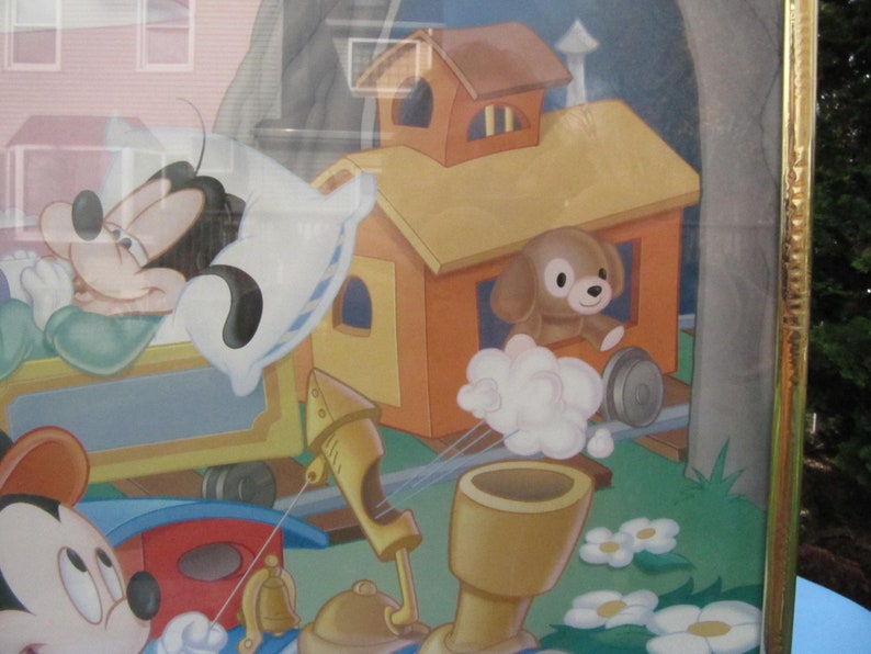 DISNEY O.S.P PRINT of Disney Characters on Train 16 Inch by | Etsy