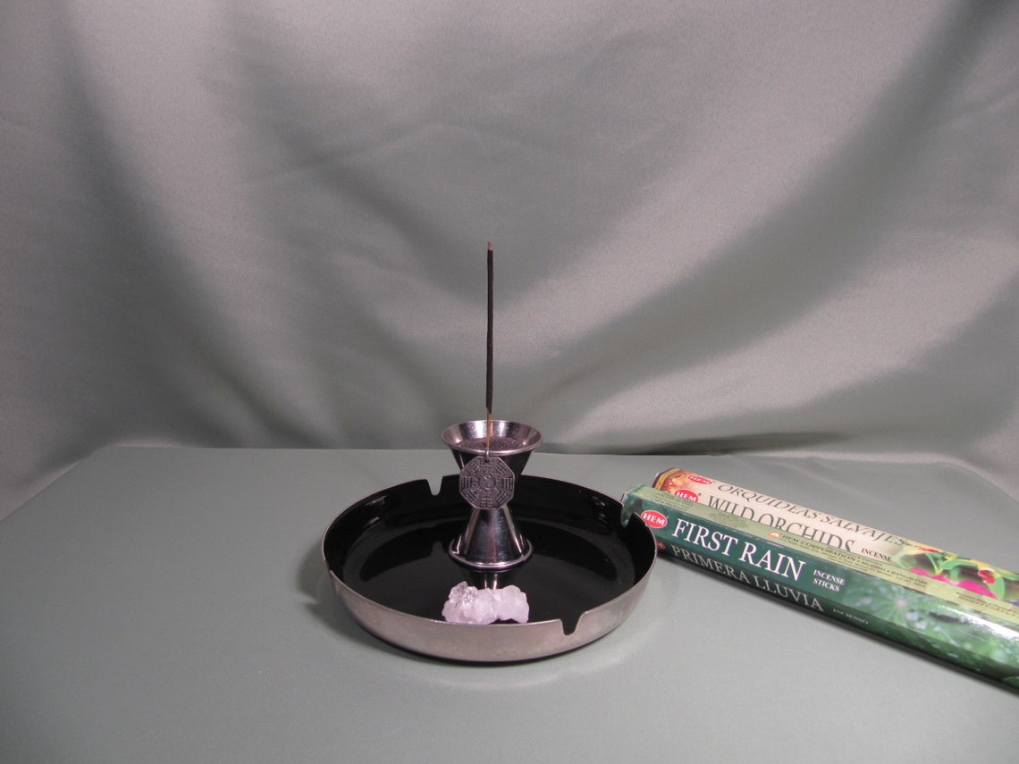 INCENSE TRAY and HOLDER With White Quartz Crystal and | Etsy