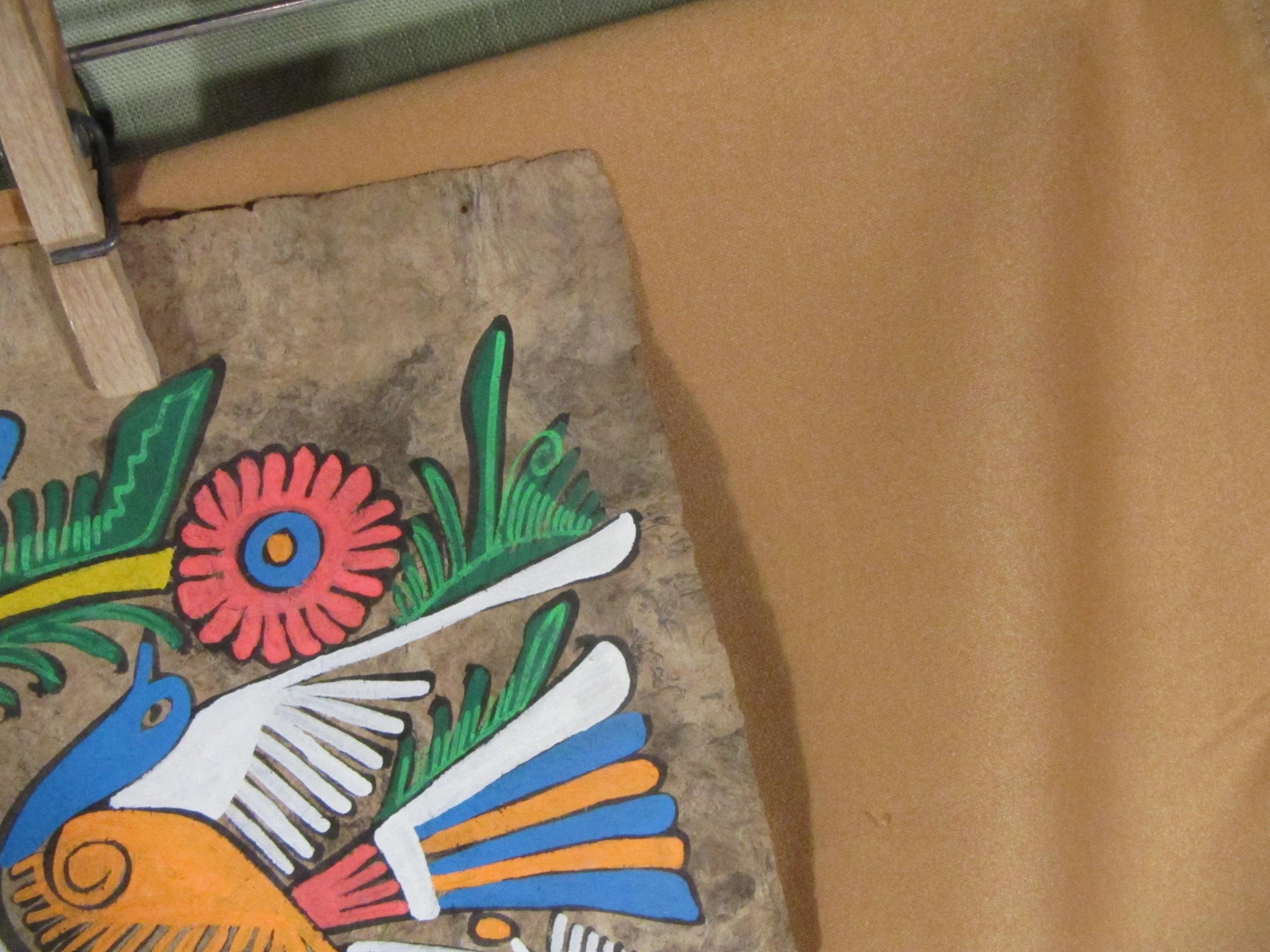 Vintage Amate Mexican Folk Art Painting Neon Colors With - Etsy