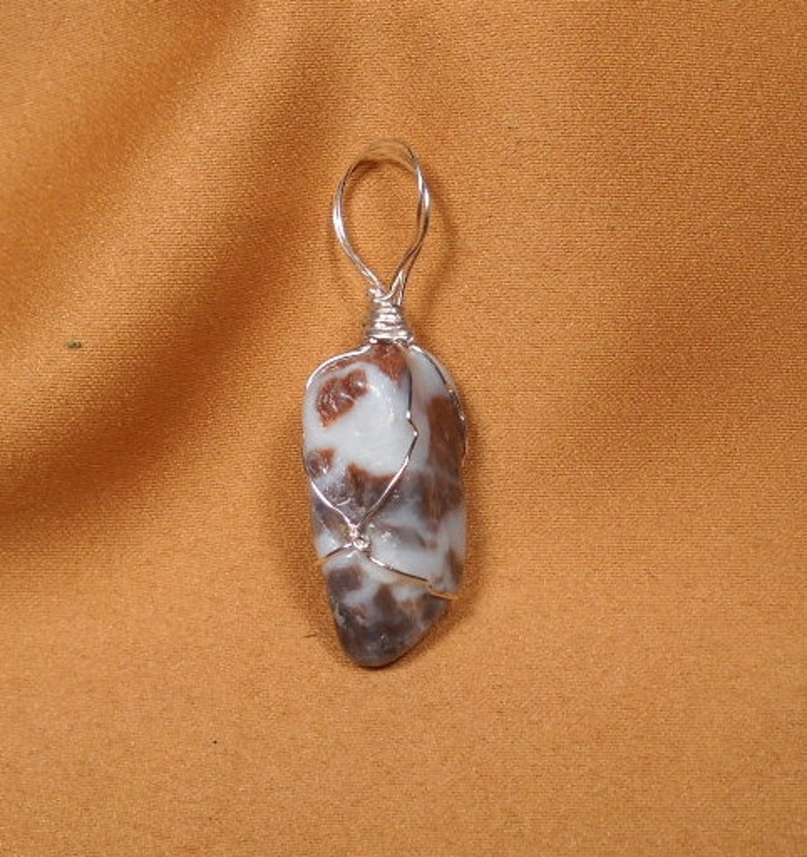 NATURAL STONE Wire Wrapped Silver Plate Wire | Etsy