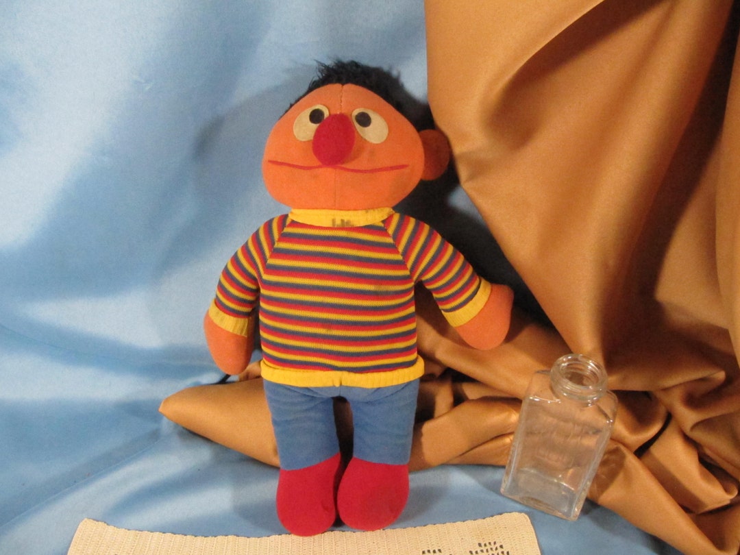 MUPPET ERNIE Stuffed Animal , Authentic Vintage Henson Tweleve Inch ...