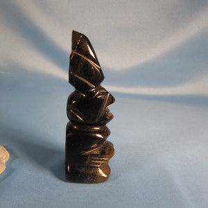 OBSIDIAN STATUE of AZTEC Figure, Obsidian Statue, Mexican Carved ...