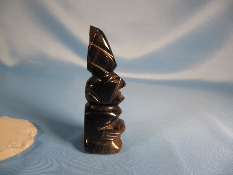 OBSIDIAN STATUE of AZTEC Figure, Obsidian Statue, Mexican Carved ...