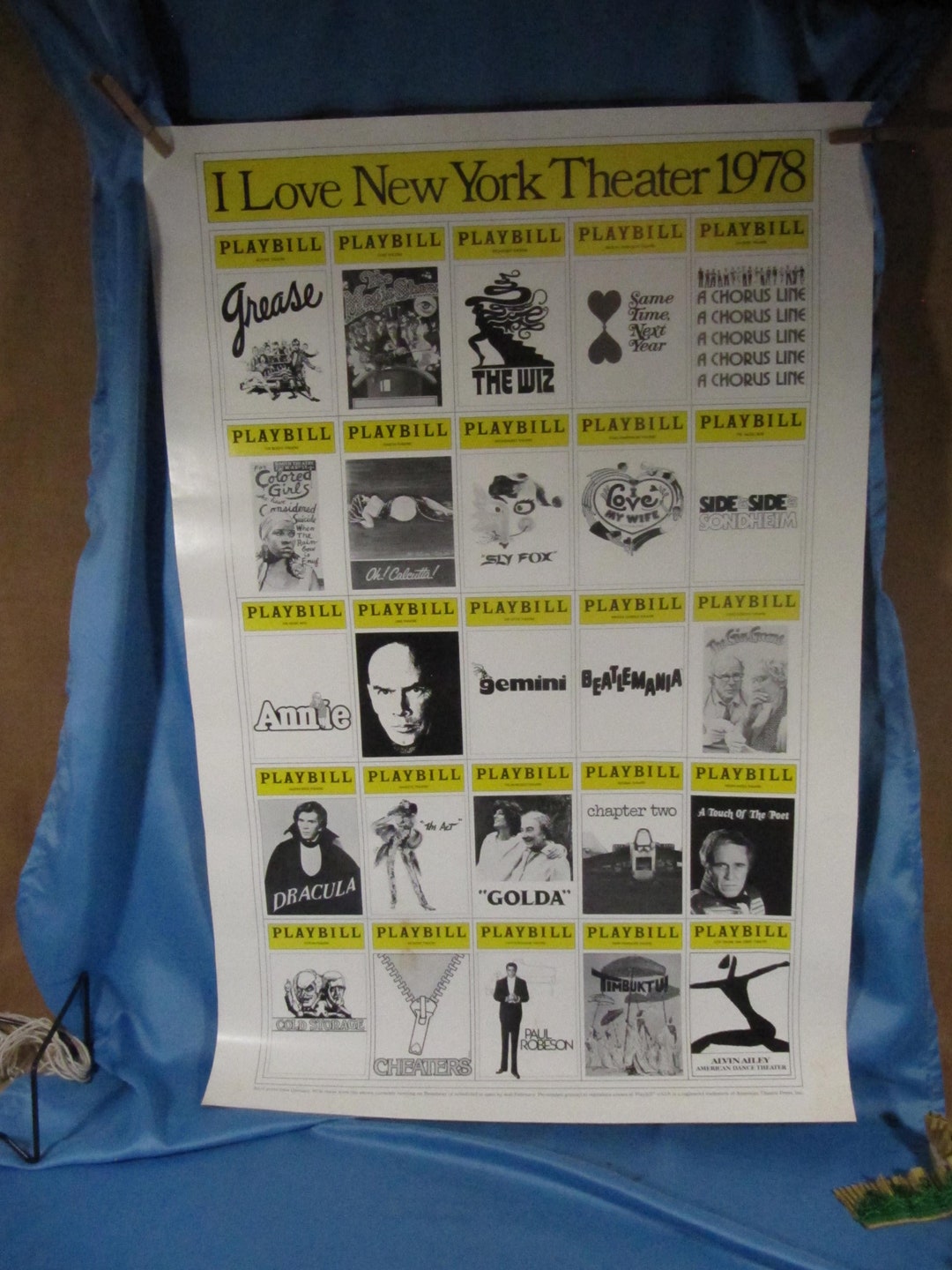 1978 NEW YORK THEATRE Poster, Broadway Theatre Vintage Large Playbill ...