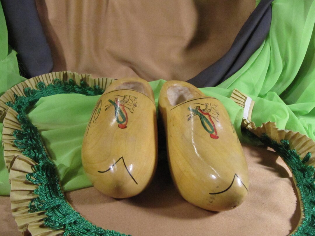 VINTAGE KLOMPEN CLOGS, Vintage Wooden Shoes, Dutch Klompen Wood Clogs W ...