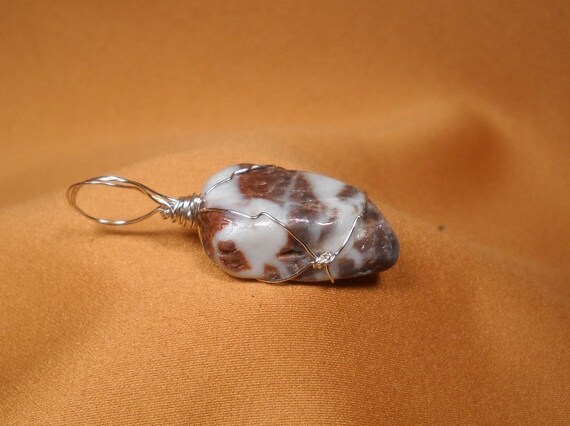 NATURAL STONE Wire Wrapped Silver Plate Wire | Etsy