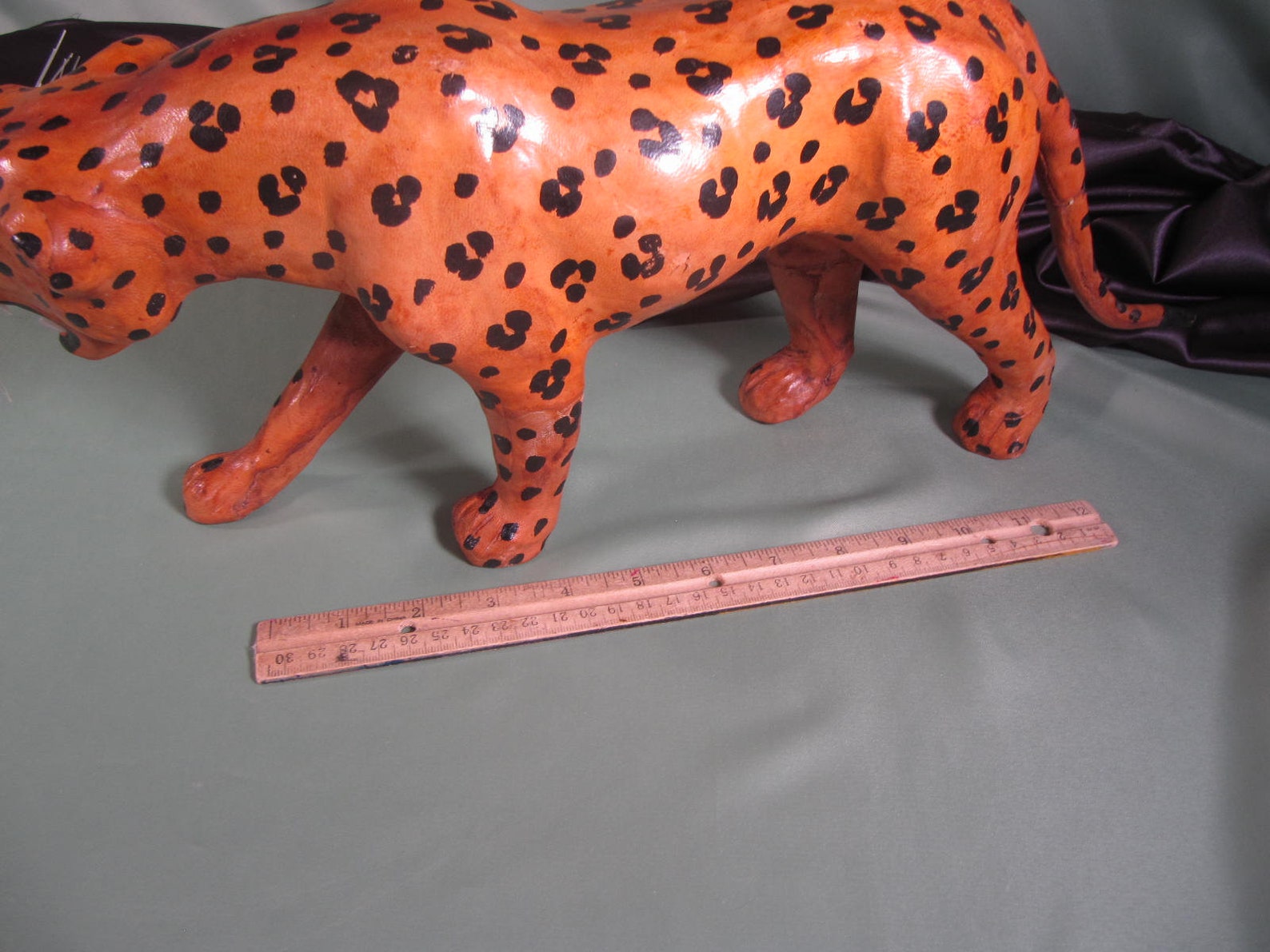 CHEETAH of LEATHER, African Art 18 Inch Cheetah Hand Crafted of Leather ...