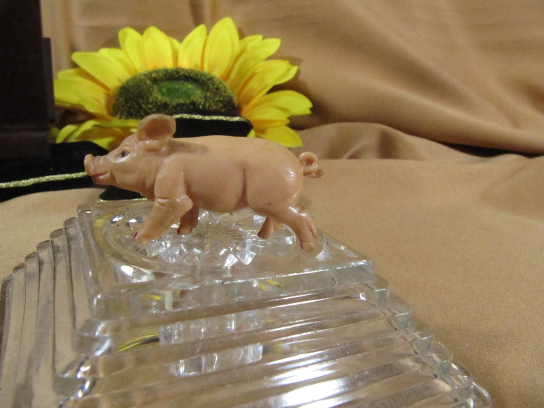 ANTIQUE RUBBER PIG, Tiny Pink Piggies, Small Collectible Pigs, Vintage ...
