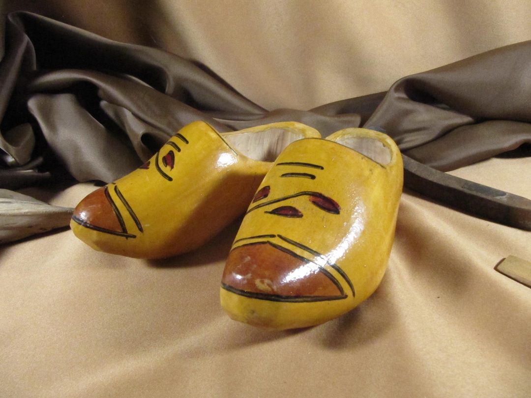 Vintage Dutch Klompen, Antique Klompen Clogs, Hand Painted Wooden Shoes ...