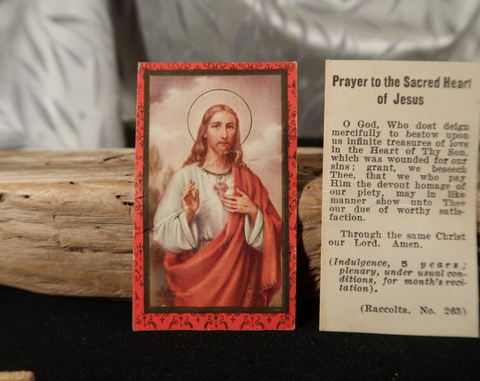 SACRED HEART of JESUS Pocket Shrine Roman Catholic Pocket Shrine in Red ...