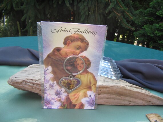 SAINT ANTHONY of PADUA Key Ring With Prayerprayer to Saint - Etsy