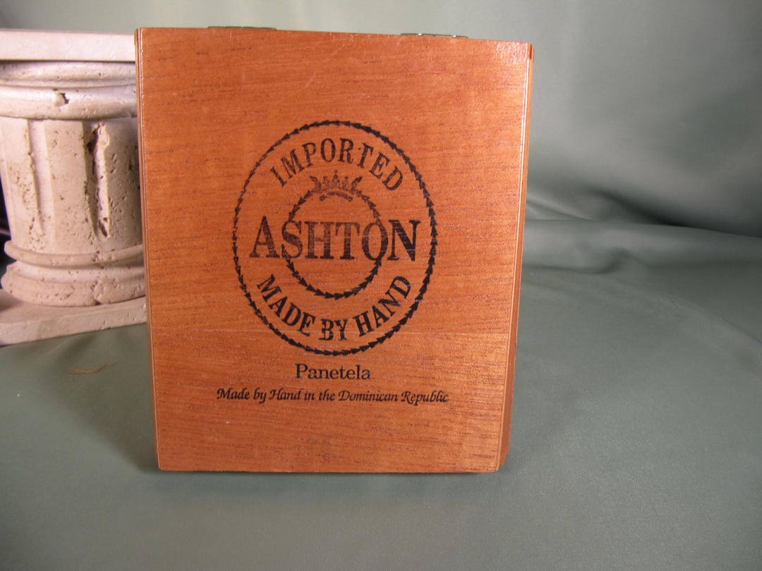 ASHTON CIGAR Box, Vintage Cigar Box With Brass Like Hinges, Mint ...