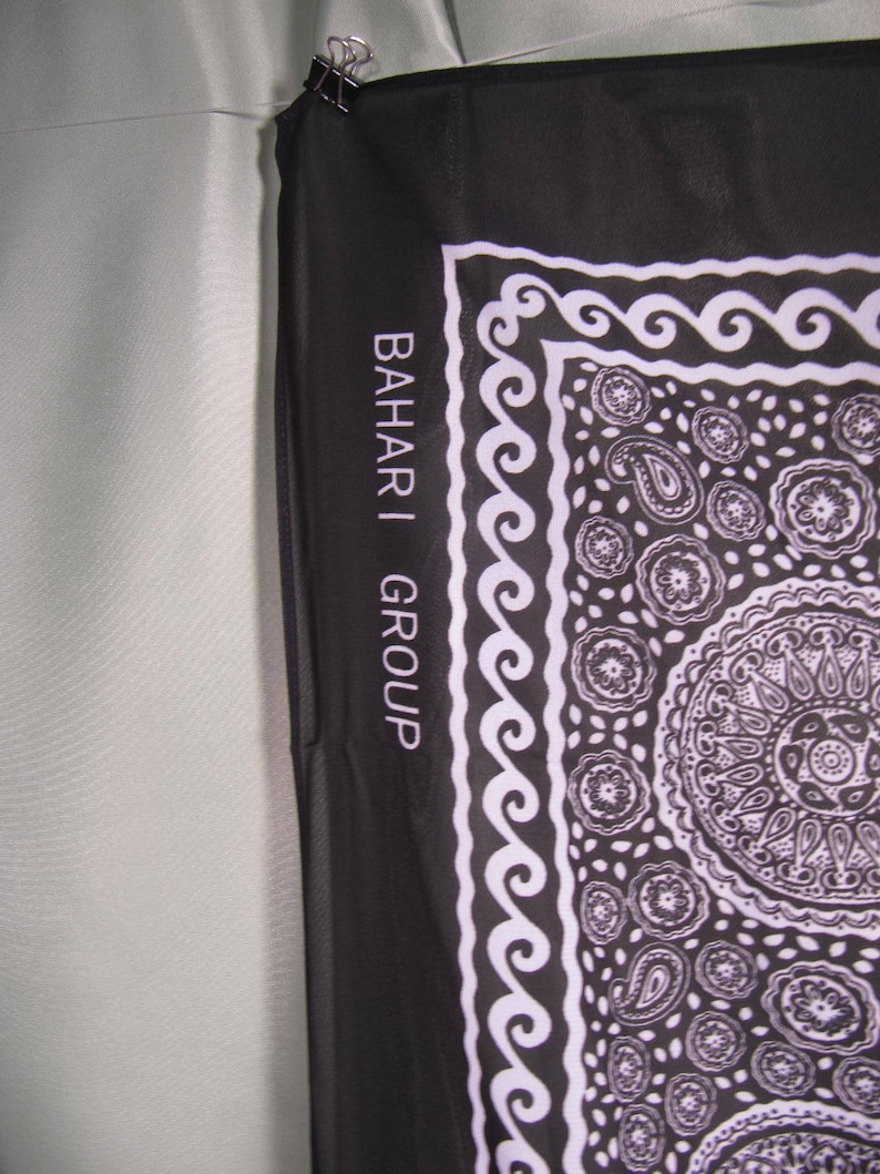 VINTAGE LADIES BAHARI Black Scarf With Cloth Drawstring | Etsy