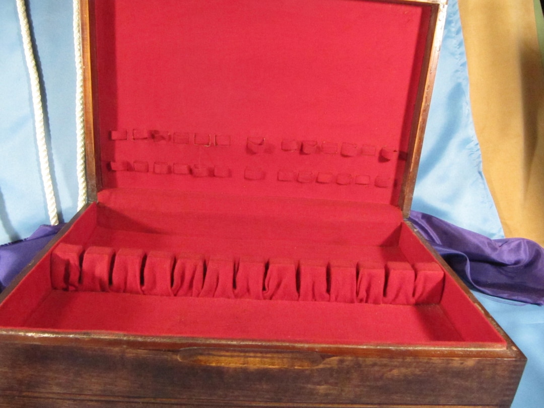 Antique Silverware Box Solid Wood Silverware Chest Flatware - Etsy