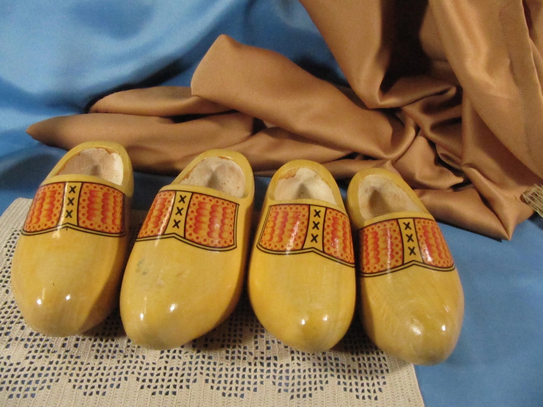 Vintage Dutch Klompen, Antique Klompen Clogs, Hand Painted Wooden Shoes ...