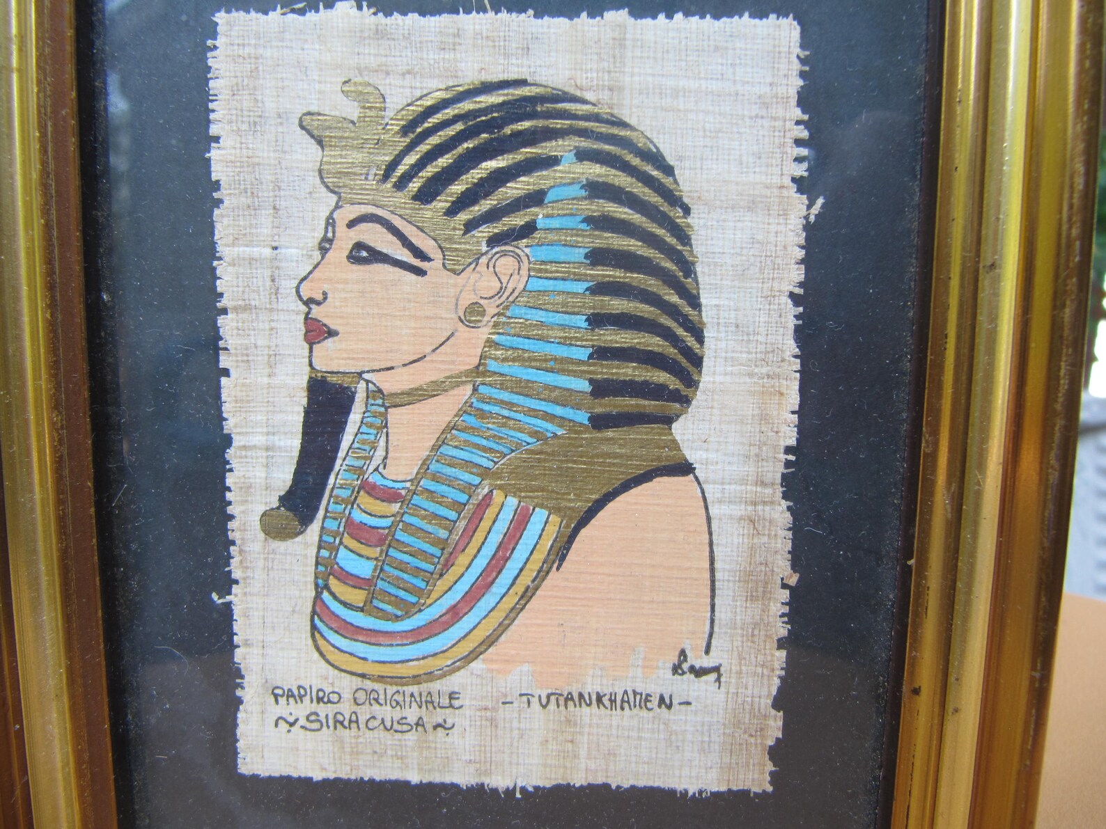 PAINTING of KING TUT on Paptyus Egyptian Papyrus Painting | Etsy