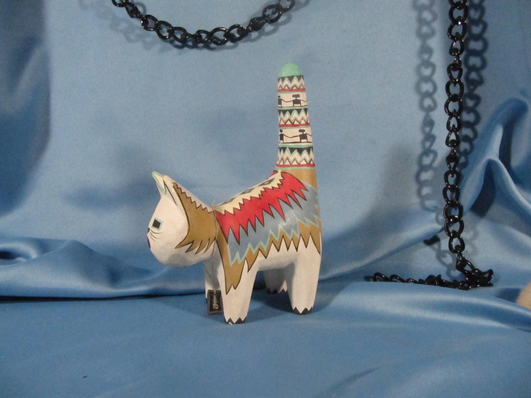 PEGGY SHIELDS ZUNI Cat Fetish Carving of Wood, Contemporary Sculpture ...