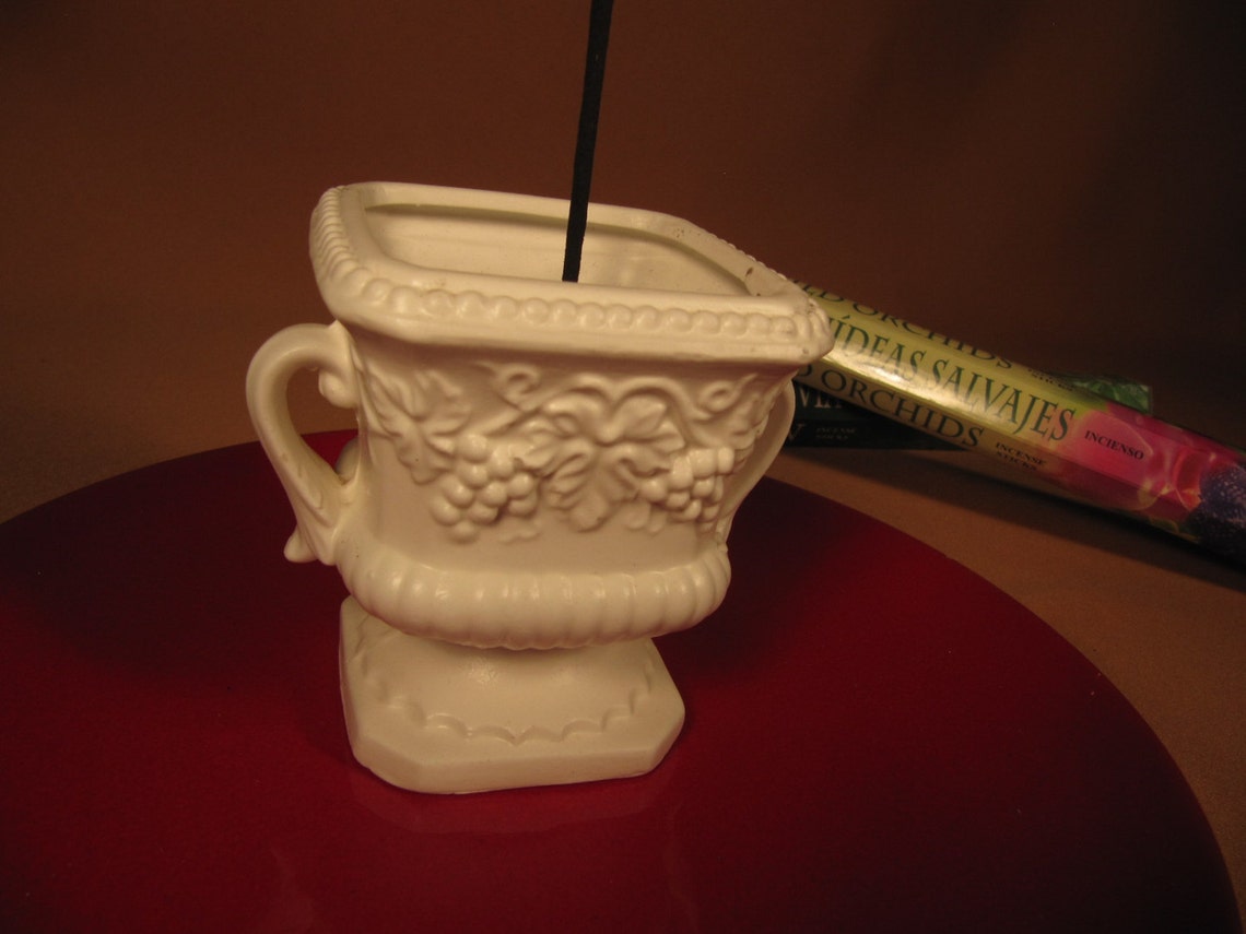 INCENSE HOLDER Made From Repurposed Vintage Ceramic Romaesque Planter ...