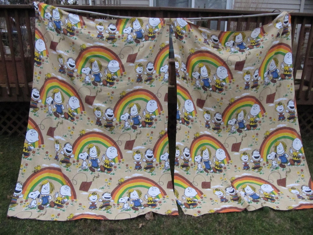 Vintage Charlie Brown Twin Bedspread, Peanuts Gang Blanket, Vintage ...