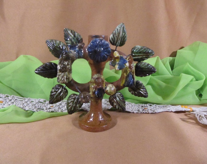TREE of LIFE Mexican Candelabra With Muted Colors of Brown Green and ...