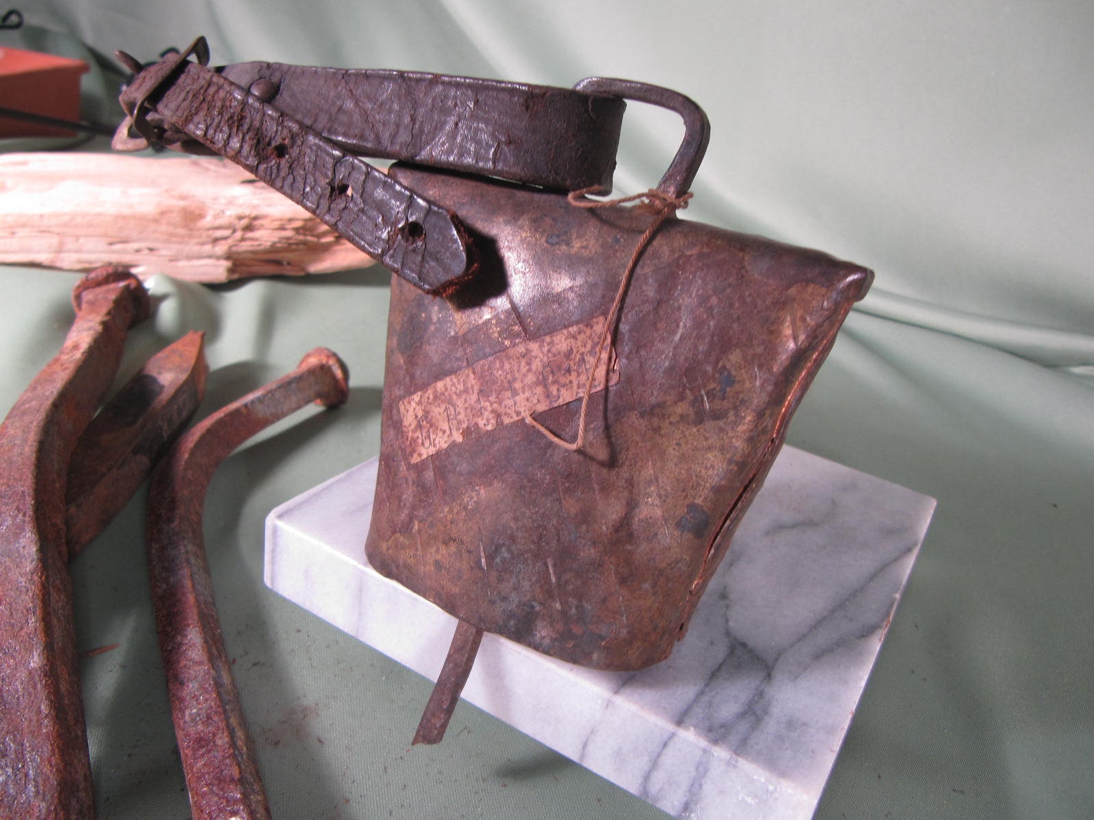 ANTIQUE COW BELL With Leather Strap Patina Cow Bell All - Etsy