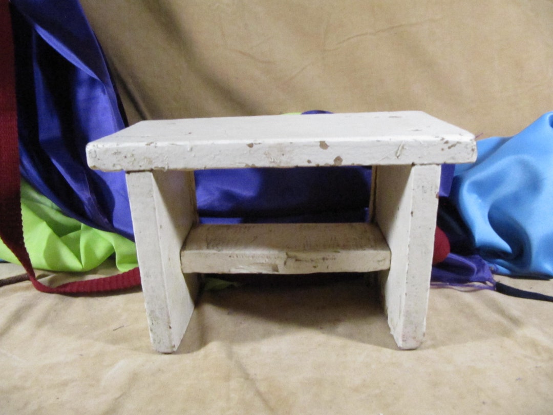 ANTIQUE STEPLADDER STEPSTOOL, Rustic Small Primitive Step Ladder Step ...