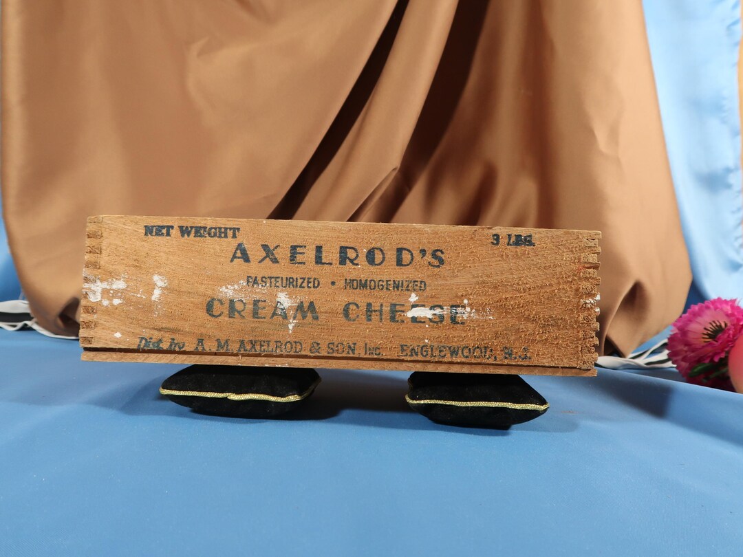 ANTIQUE WOOD Box,axelrods Brand Cream Cheese Crate,antique Wood Box for ...