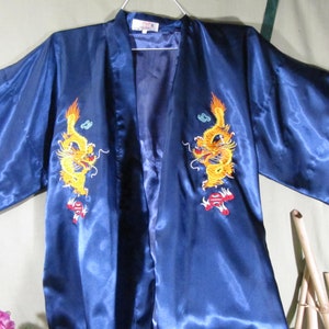 EMBROIDERED DRAGON Robe,traditional Japanese/chinese Style Robe Made in ...