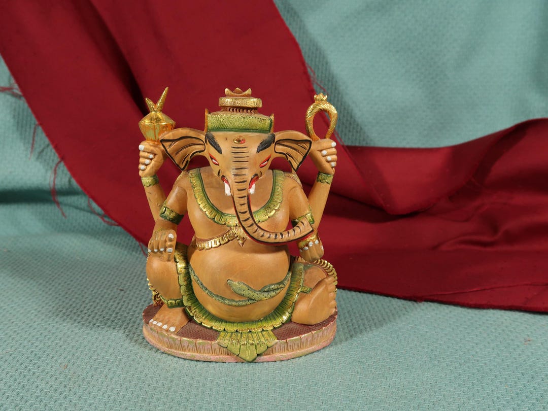 SMALL GANESHA STATUE Direct From India,metal Painted 3 Inch Tall Ganesh ...